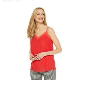 The Limited | Tops | 3 Vneck Spaghetti Strap Plisse Tanks With Trim ...